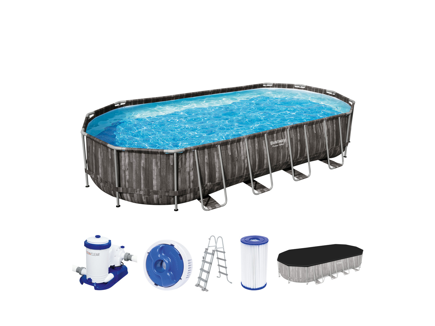 Power Steel™ Frame Pool Komplett-Set mit Filterpumpe,