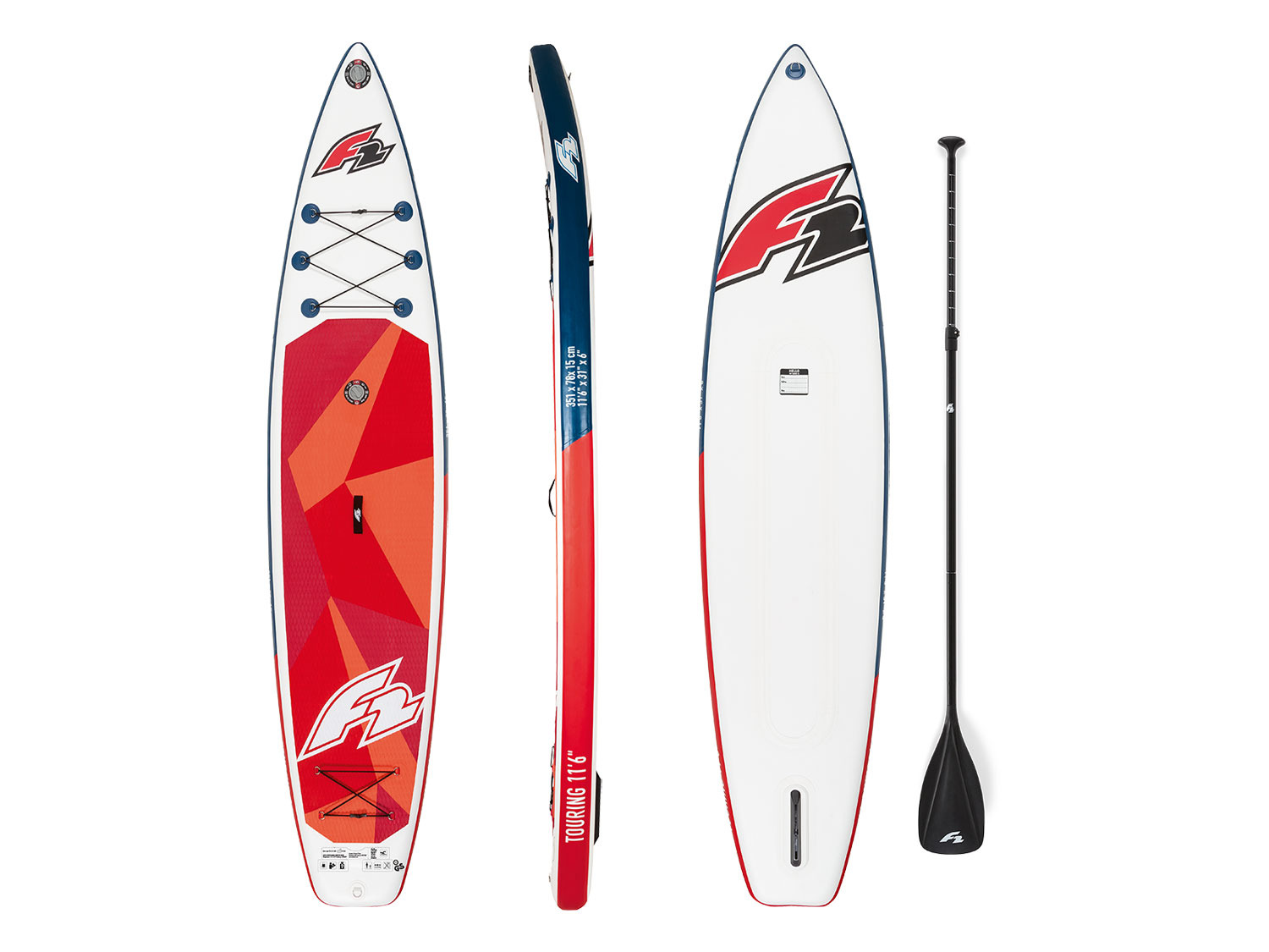 F2 SUP-Board »Touring 11'6 Zoll«, mit Doppelkammer-Sys…