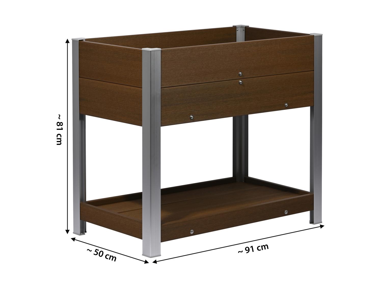 dobar WPC Hochbeet »Square«, 91 x 50 x 81 cm, braun | Lidl