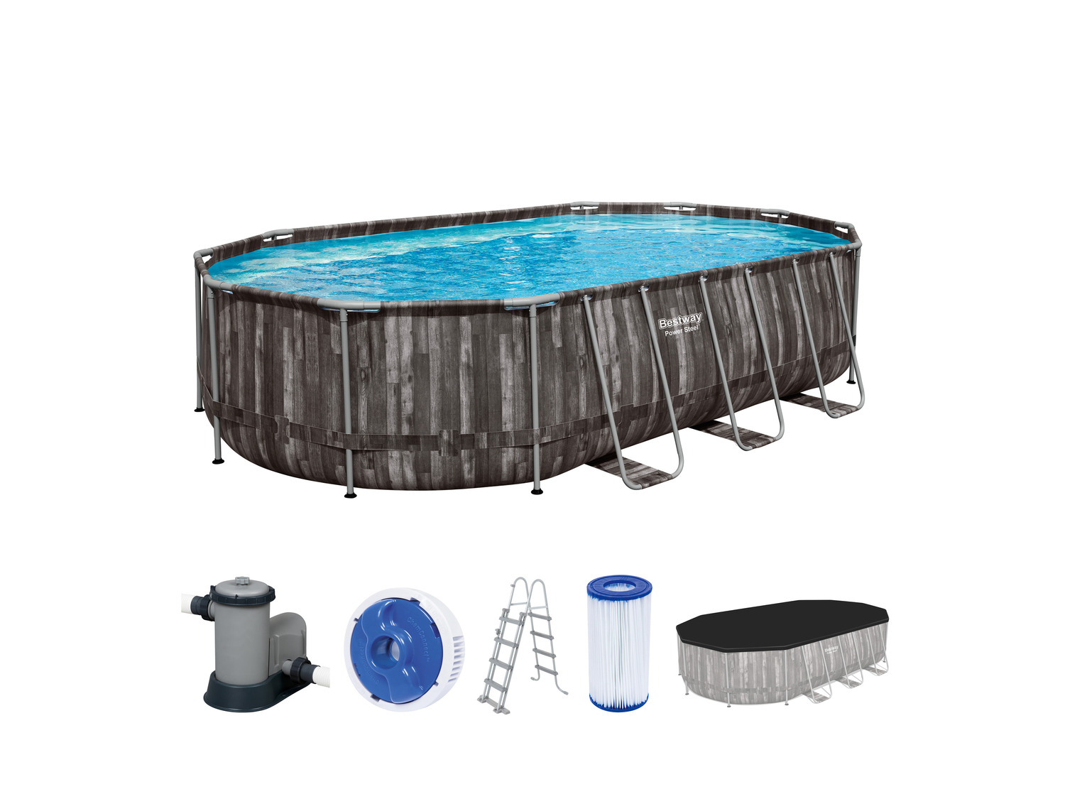 Power Steel™ Frame Pool Komplett-Set mit Filterpumpe,