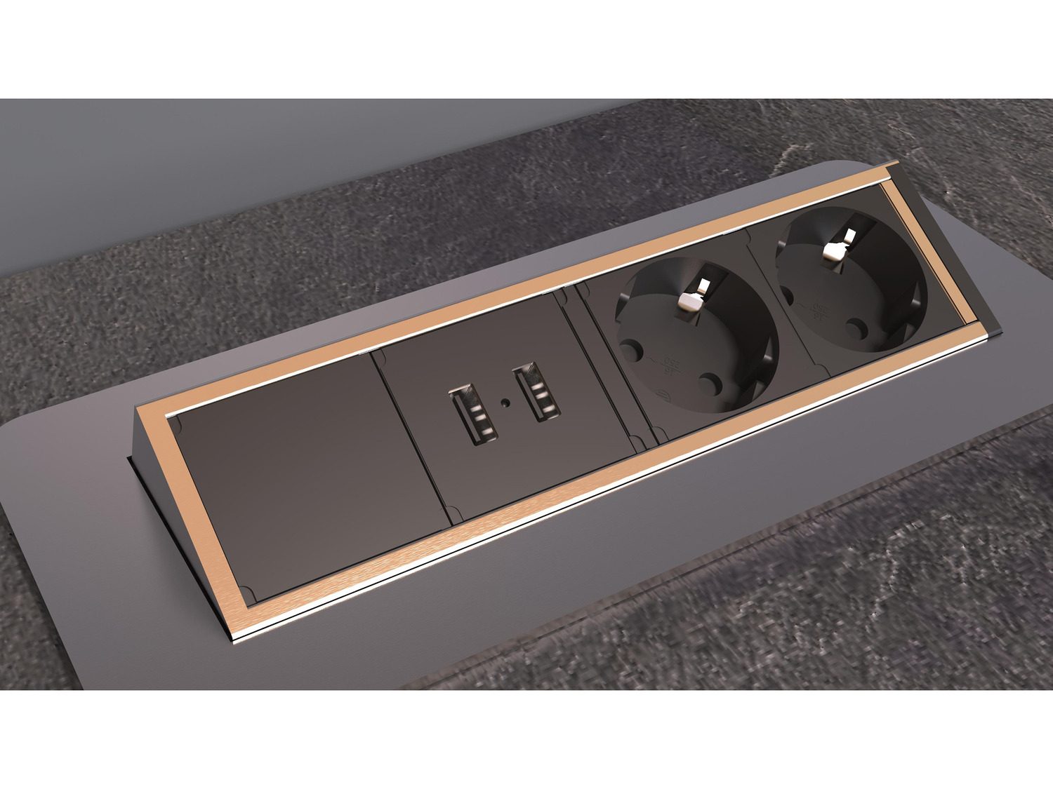 Schütte Einbausteckdose für Arbeitsplatten, versenkbar