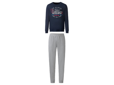 LIVERGY® Herren Pyjama, lang, mit Bündchen