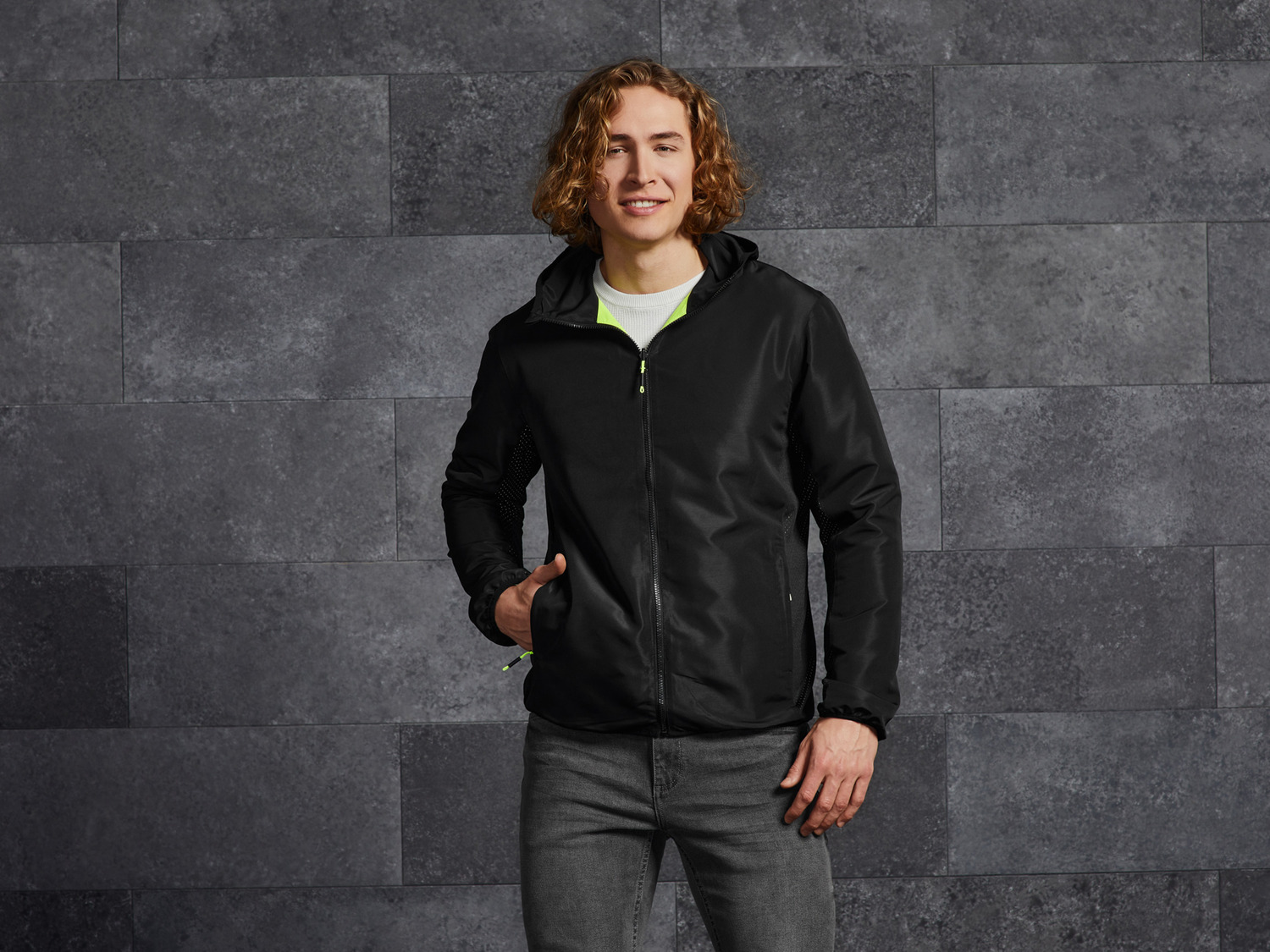 Herren Wendejacke, wasserabweisendes Obermaterial