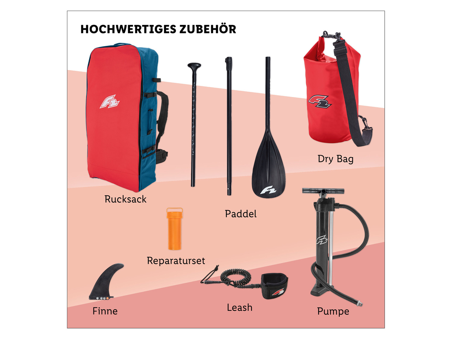 F2 SUP-Board »Touring 11'6 Zoll«, mit Doppelkammer-Sys…
