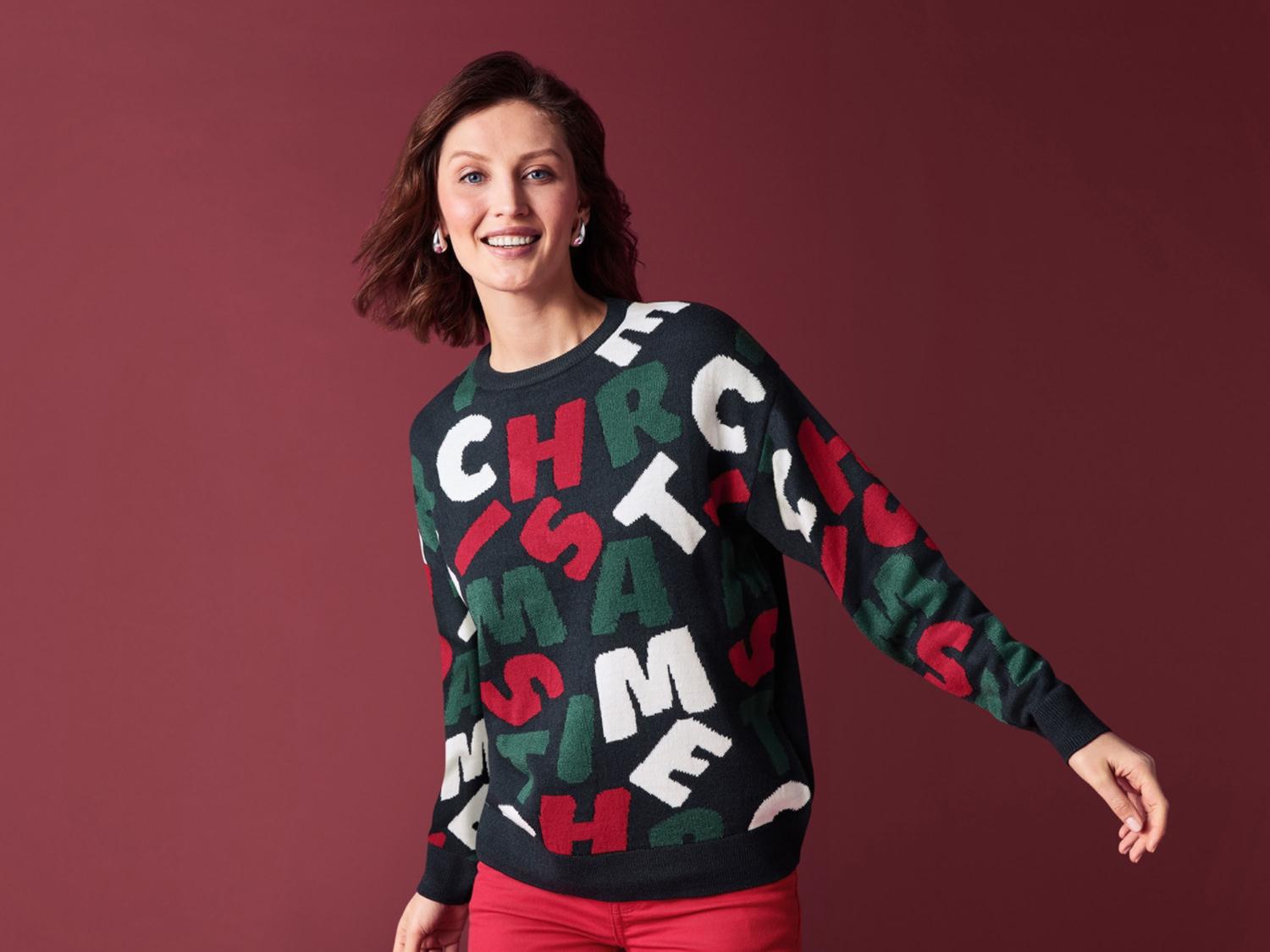 Damen Weihnachtspullover in Feinstrickqualität | LIDL