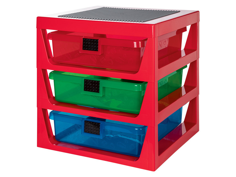 Schubladenregal, inklusive LEGO Platte