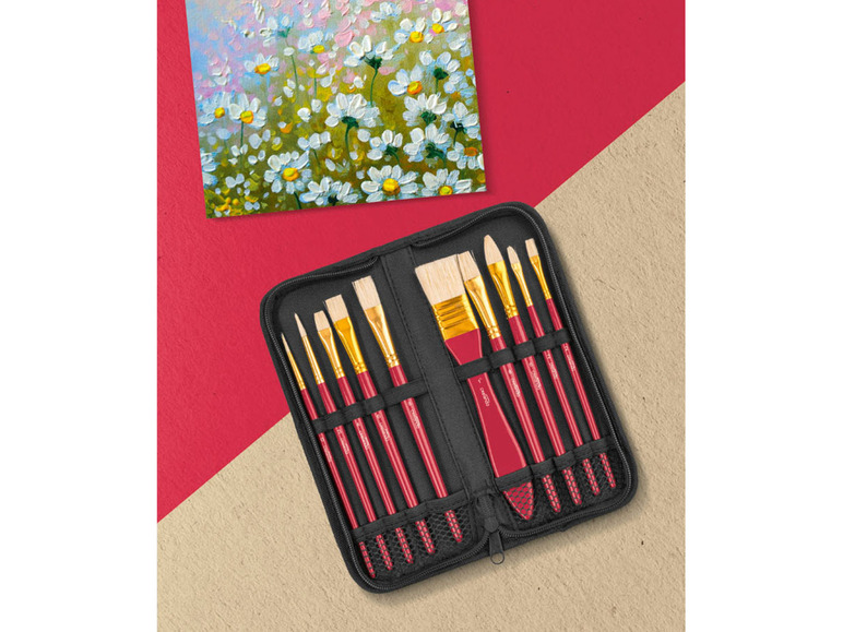 crelando® Pinsel-Set, 10 Stück, mit Etui | LIDL
