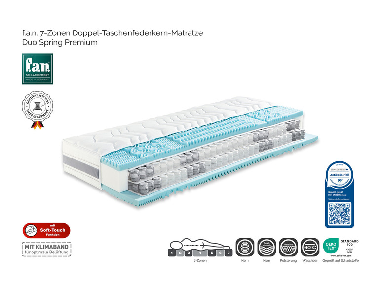 fan 7-Zonen-Doppel-Taschenfederkern-Matratze »DuoSprin…