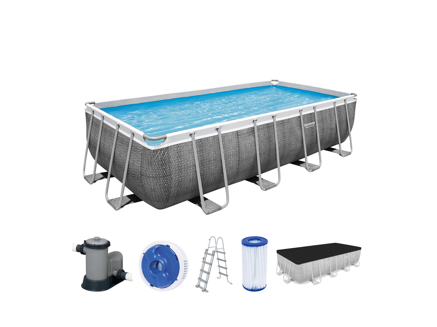 Power Steel™ Frame Pool Komplett-Set mit Filterpumpe,