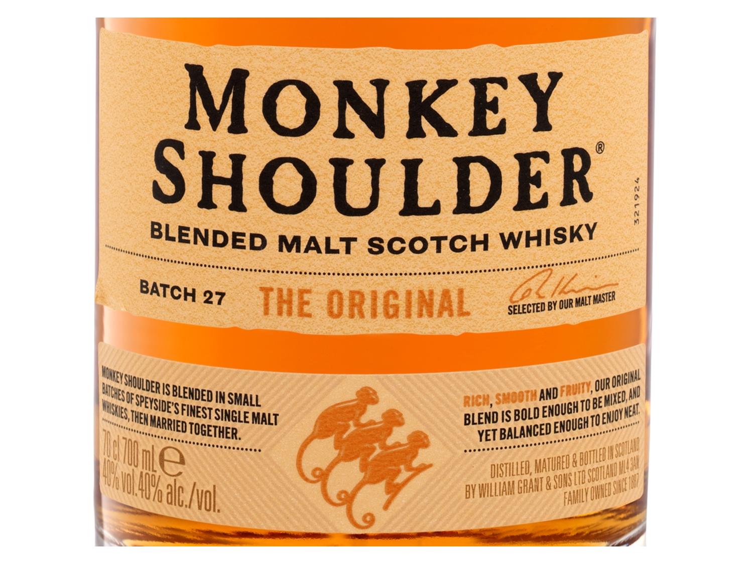 Monkey Shoulder Blended Malt Scotch Whisky The Original Batch 27 40% ...