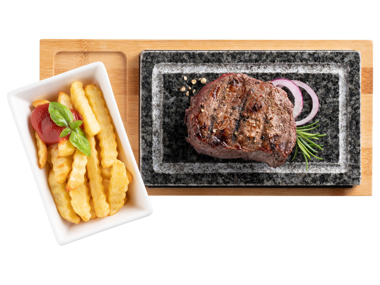 Heißer Stein Set, mit Bambus-Servierplatte | LIDL