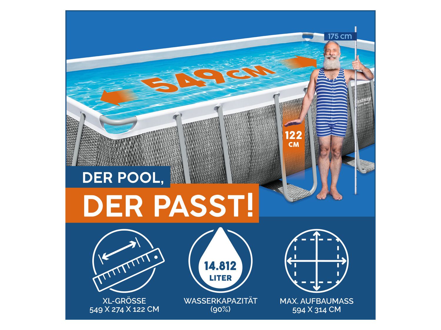 Power Steel™ Frame Pool Komplett-Set mit Filterpumpe,