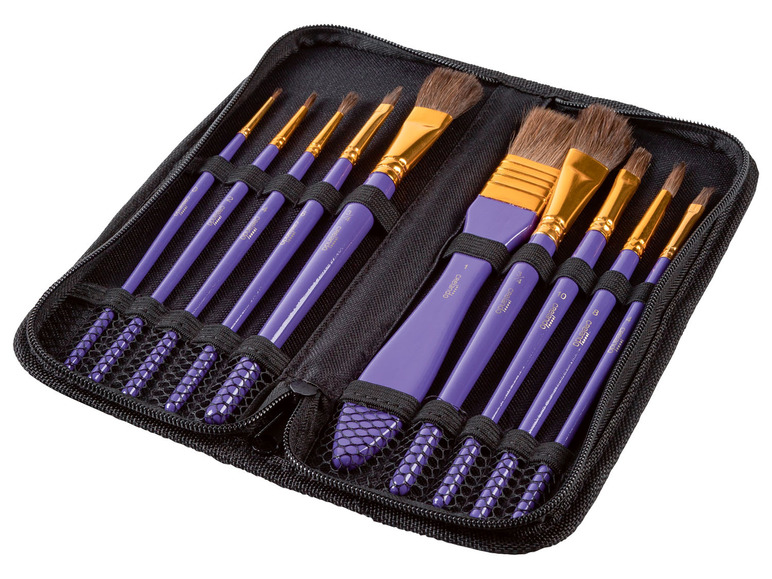 Pinsel-Set, 10 Stück, mit Etui