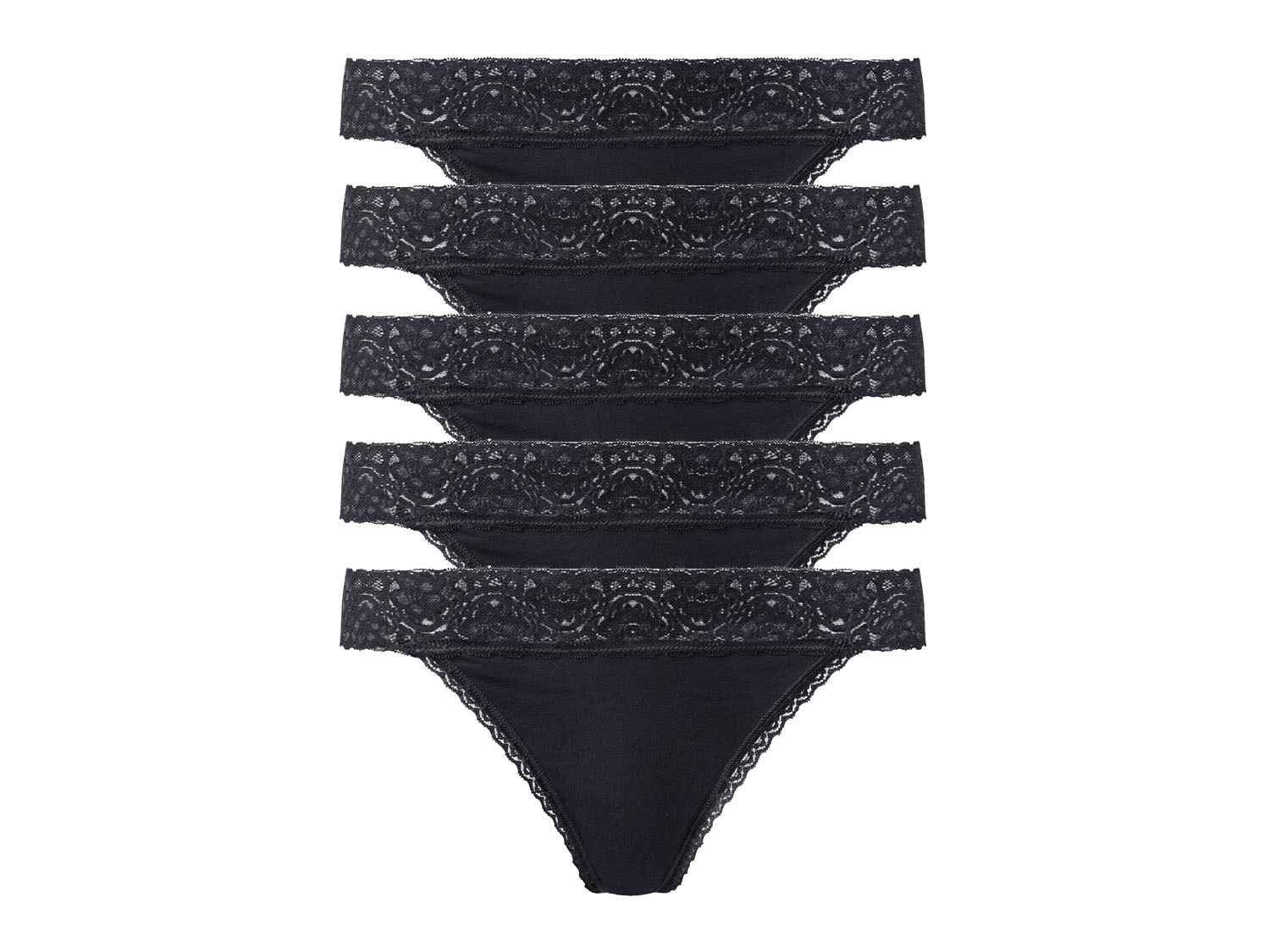 esmara® Damen String, mit Spitze, 5 Stück | LIDL