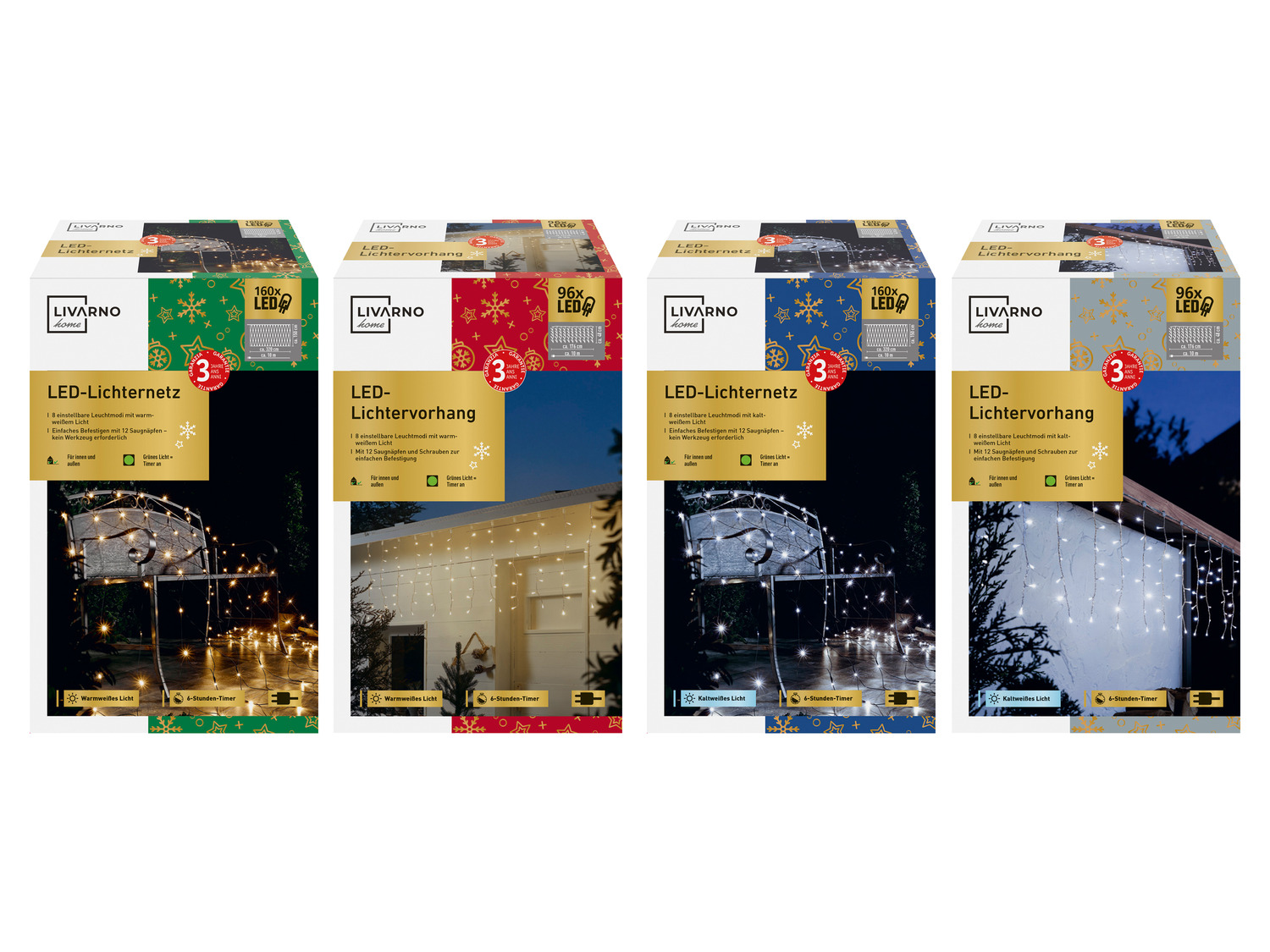 Angebot Lidl LIVARNO home LED-Lichtervorhang, 96 LEDs