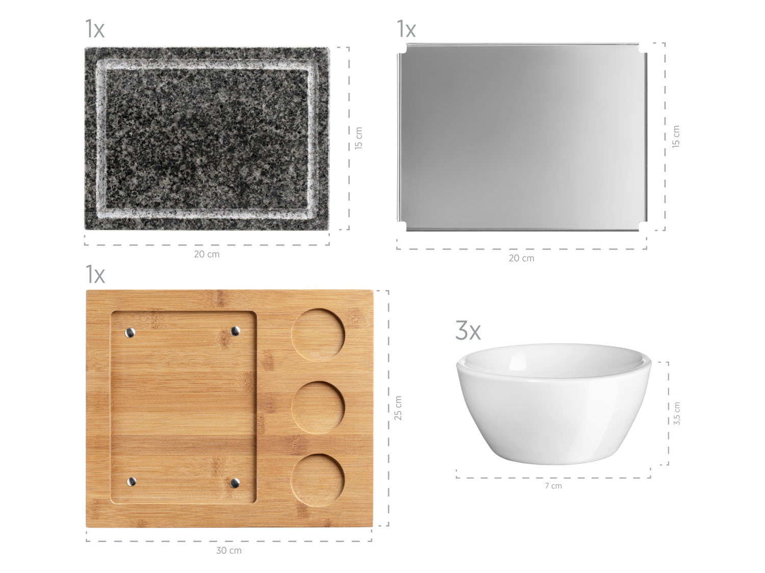 Heißer Stein Set, mit Bambus-Servierplatte | LIDL