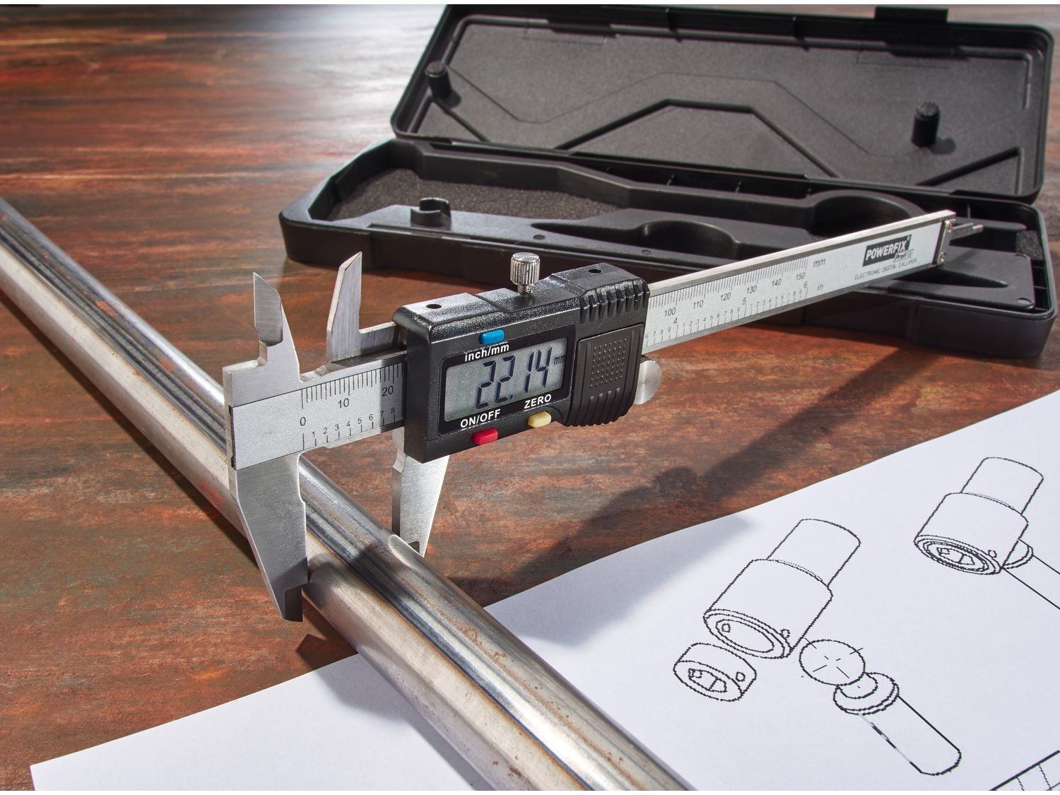 POWERFIX® Digitaler Winkelmesser/ Messschieber, mit mm und Inch-Skala ...