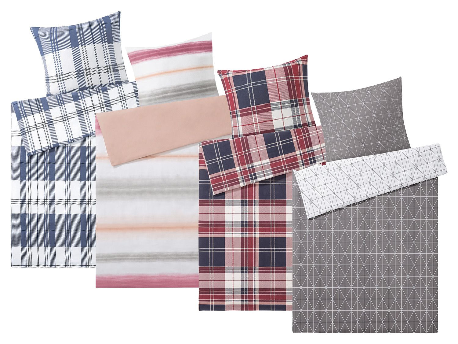 MERADISO® Feinbiber Bettwäsche, 155 x 220 cm, mit verdeckter ...